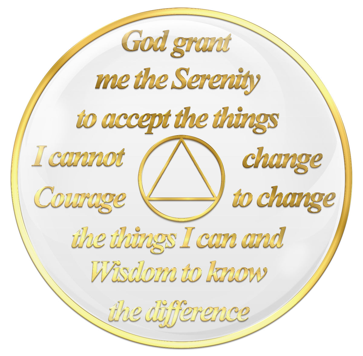 1 - 20 Year AA Medallion Butterfly Design White Sobriety Chip Serenity ...