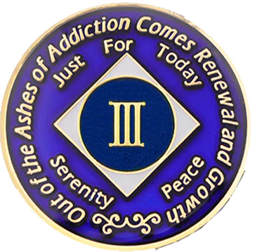 1 - 45 Year NA Tri-Plate Clean Time Chip Blue Medallion – RecoveryChip