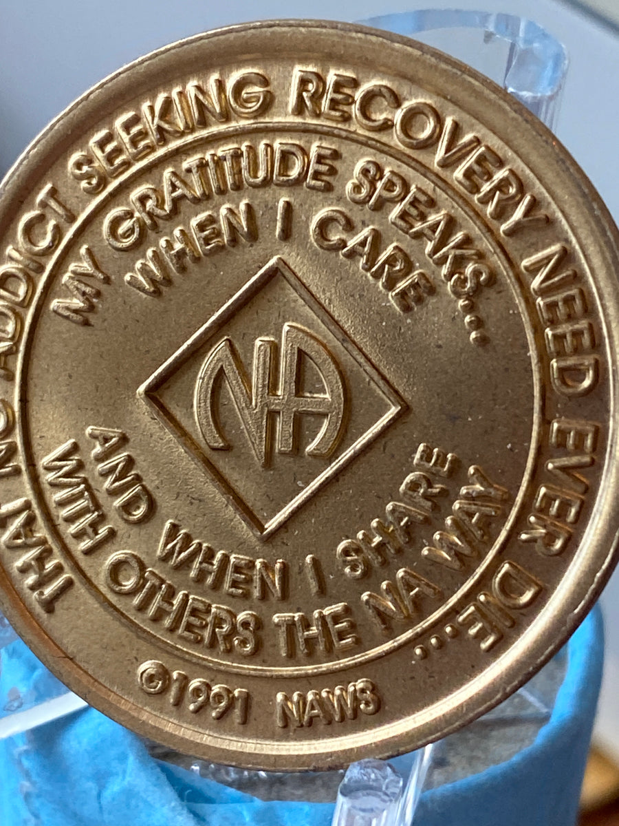 35 Year NA Clean Time Chip Rainbow Crystal Bronze Narcotics Anonymous ...