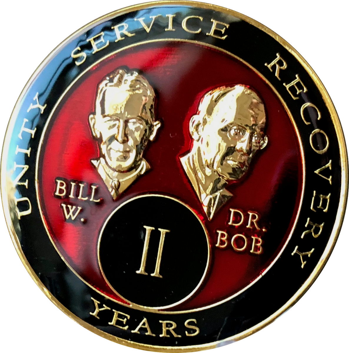 2 Year Founders AA Medallion Red Bill & Bob Tri-Plate Sobriety Chip ...