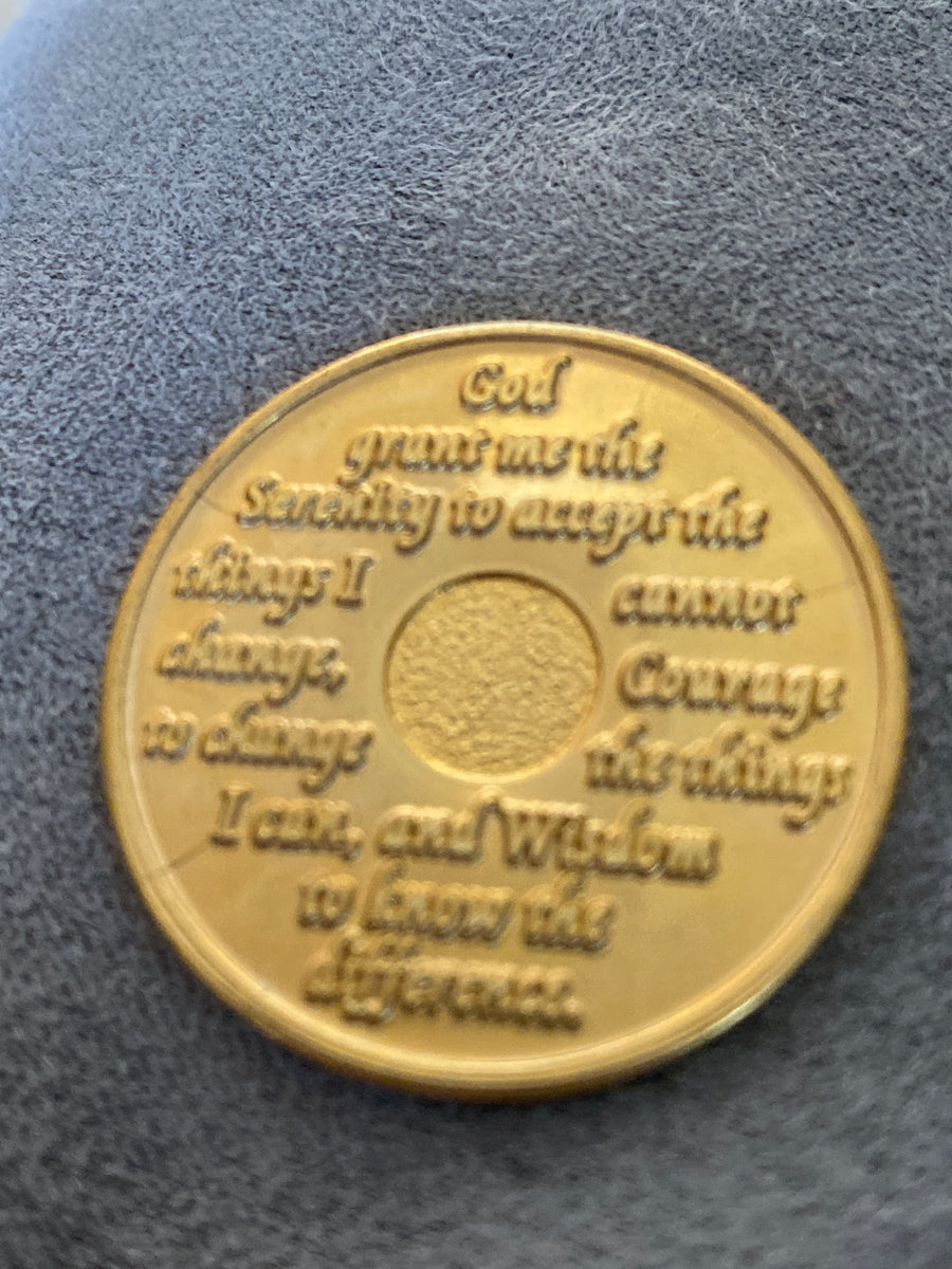 25 Year AA Medallion 24k Gold Plated Sobriety Chip – RecoveryChip