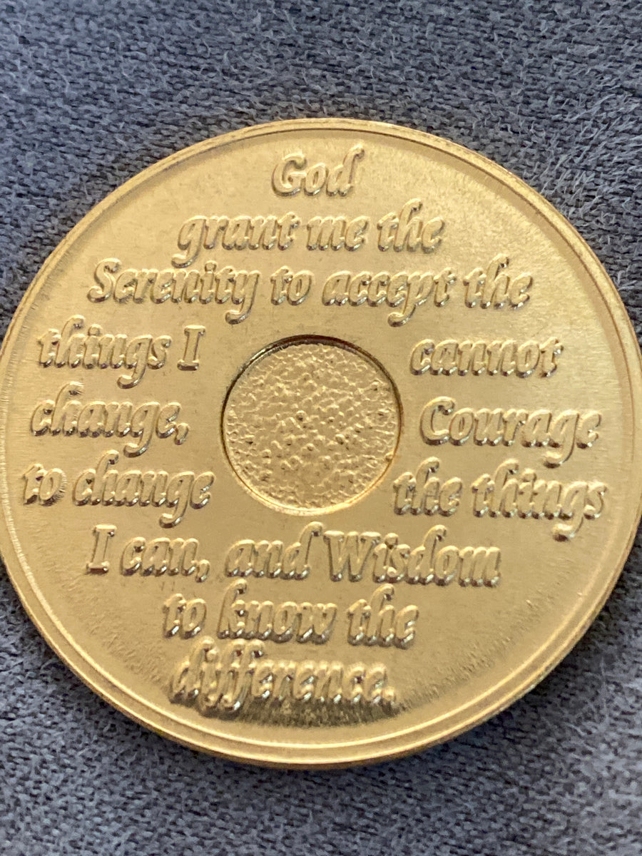9 Year AA Medallion 24k Gold Plated Sobriety Chip – RecoveryChip
