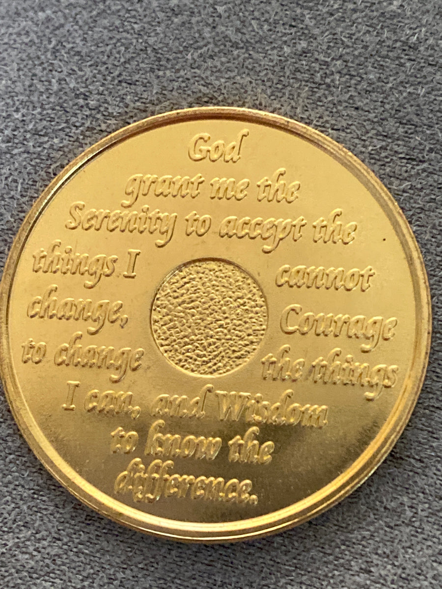 3 Year AA Medallion 24k Gold Plated Sobriety Chip – RecoveryChip