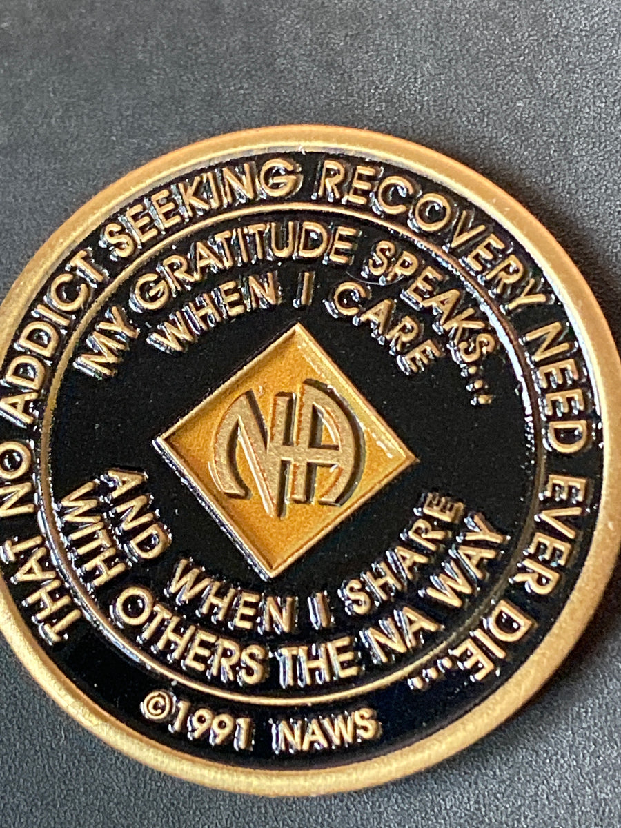 5 Year NA Medallion Orange White and Black Official Narcotics Anonymou ...