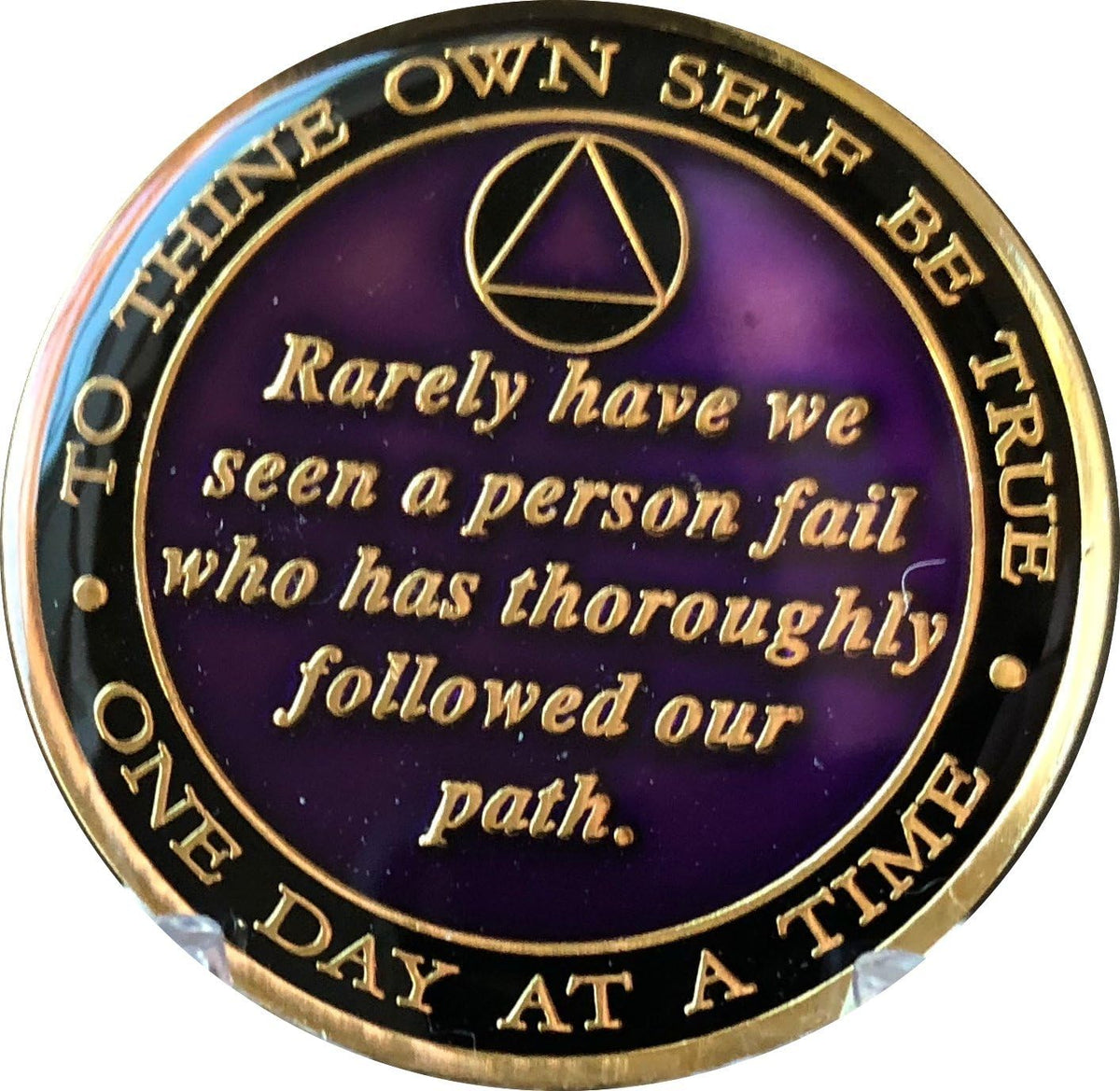 5 Year AA Founders Medallion Metallic Purple Tri-Plate Sobriety Chip ...