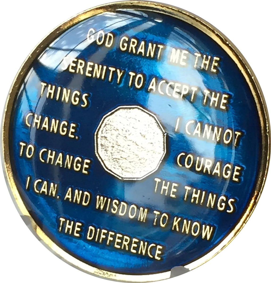 3 Year AA Medallion Metallic Midnight Blue Sobriety Chip – RecoveryChip