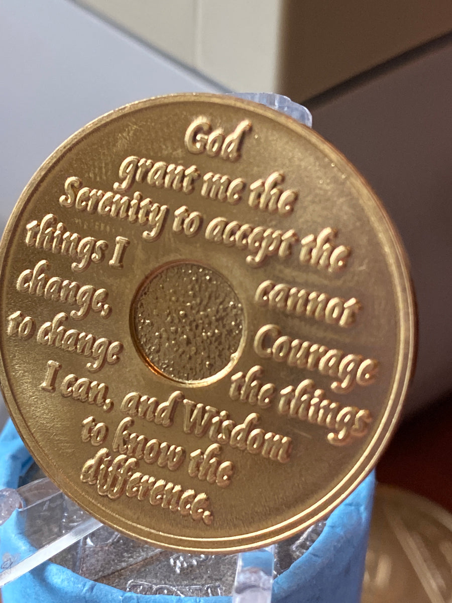 6 Year AA Medallion 24k Gold Plated Sobriety Chip – RecoveryChip