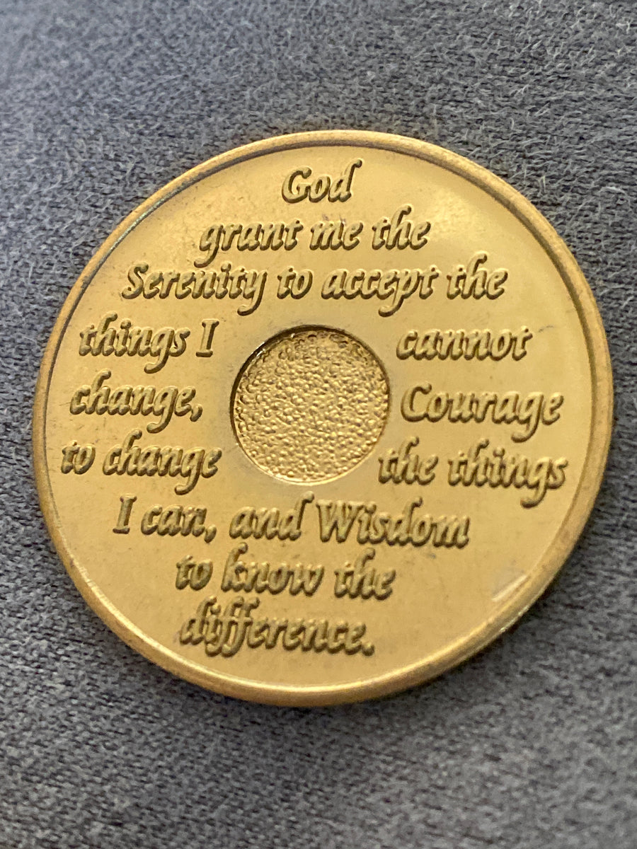 20 Year AA Medallion 24k Gold Plated Sobriety Chip – RecoveryChip