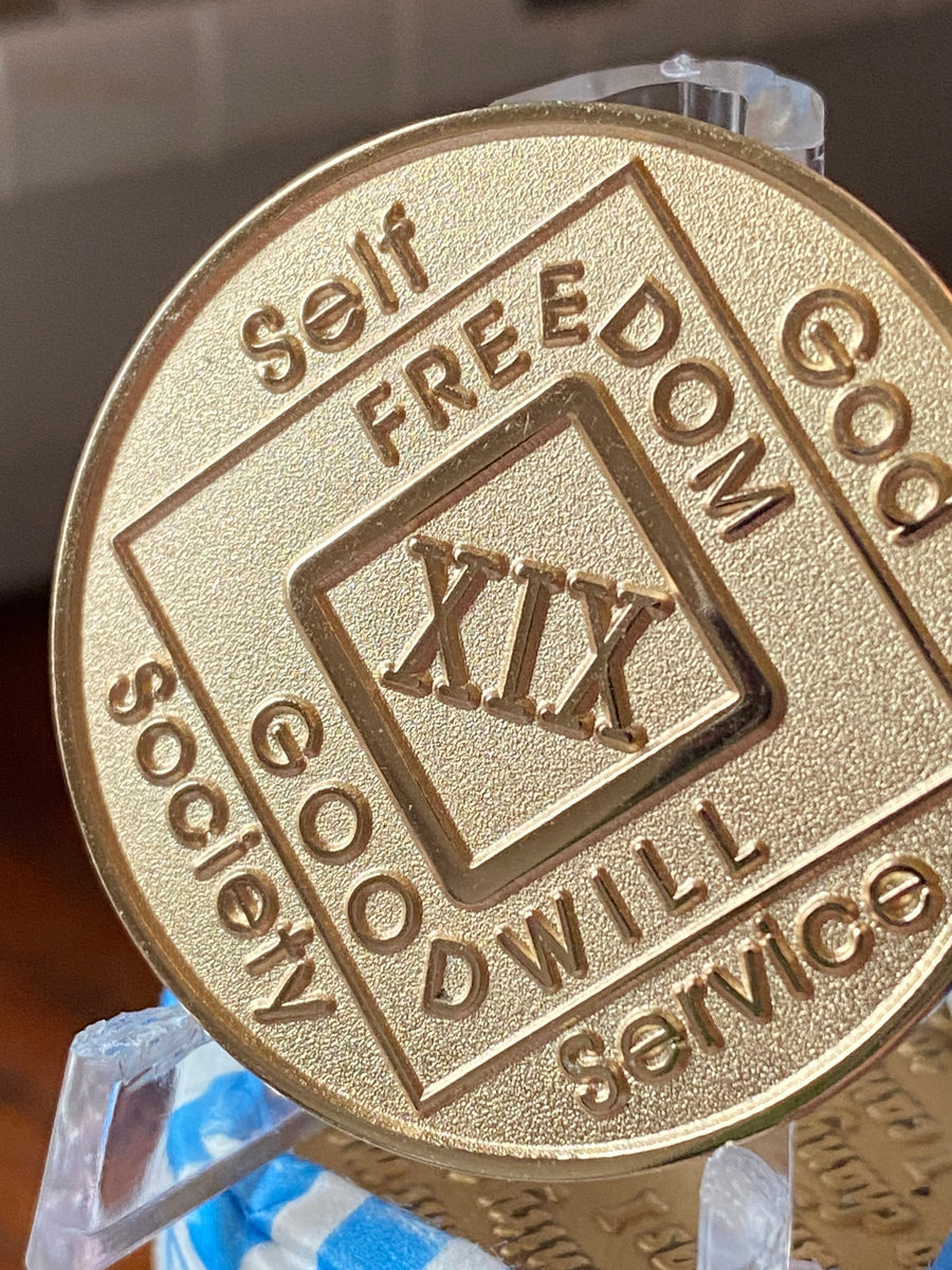 19 Year NA Clean Time Chip Official Narcotics Anonymous Bronze Medalli ...