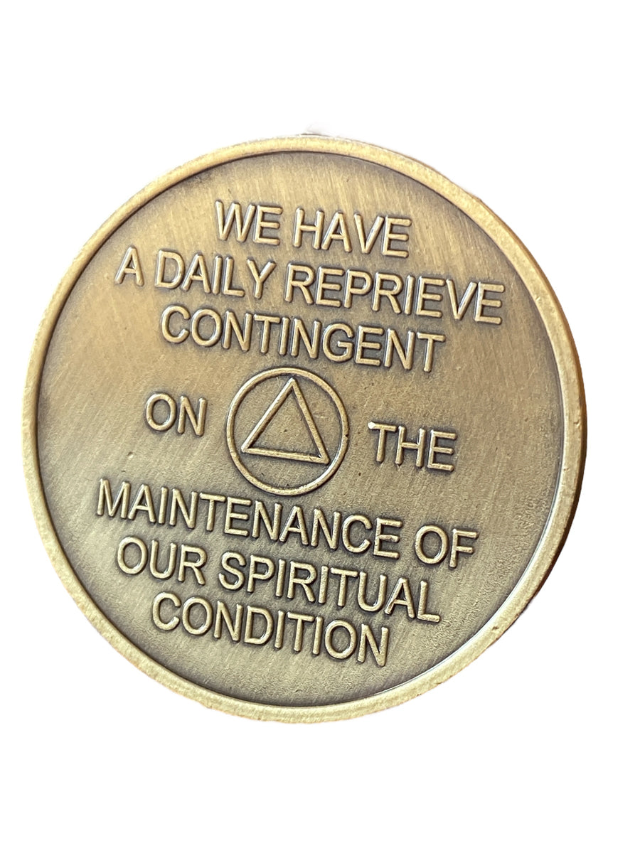 24 Hours AA Medallion We Have A Daily Reprieve Sobriety Chip – RecoveryChip