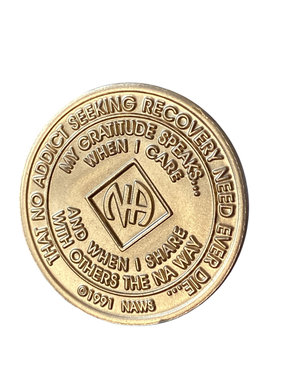 10 Year NA Clean Time Chip Rainbow Crystal Bronze Narcotics Anonymous ...