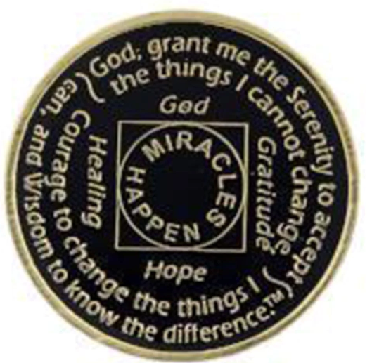 1 - 45 Year NA Tri-Plate Clean Time Chip Black Medallion – RecoveryChip