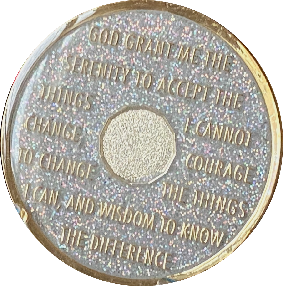 2 Year AA Medallion Opal Glitter Tri-Plate Sobriety Chip – RecoveryChip