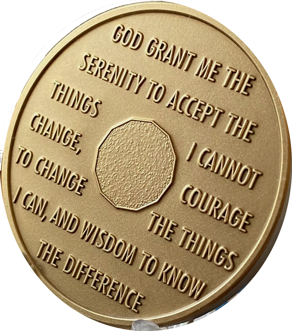 4 Year AA Medallion Premium Bronze Serenity Prayer Sobriety Chip ...