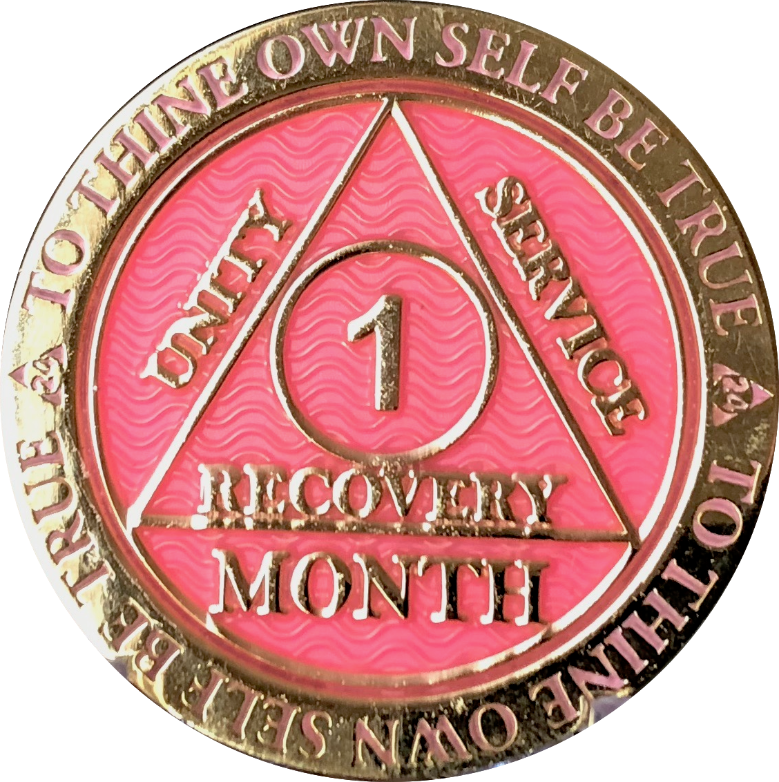 1 Month AA Medallion Gold Plated and Color Sobriety Chip Coin ...