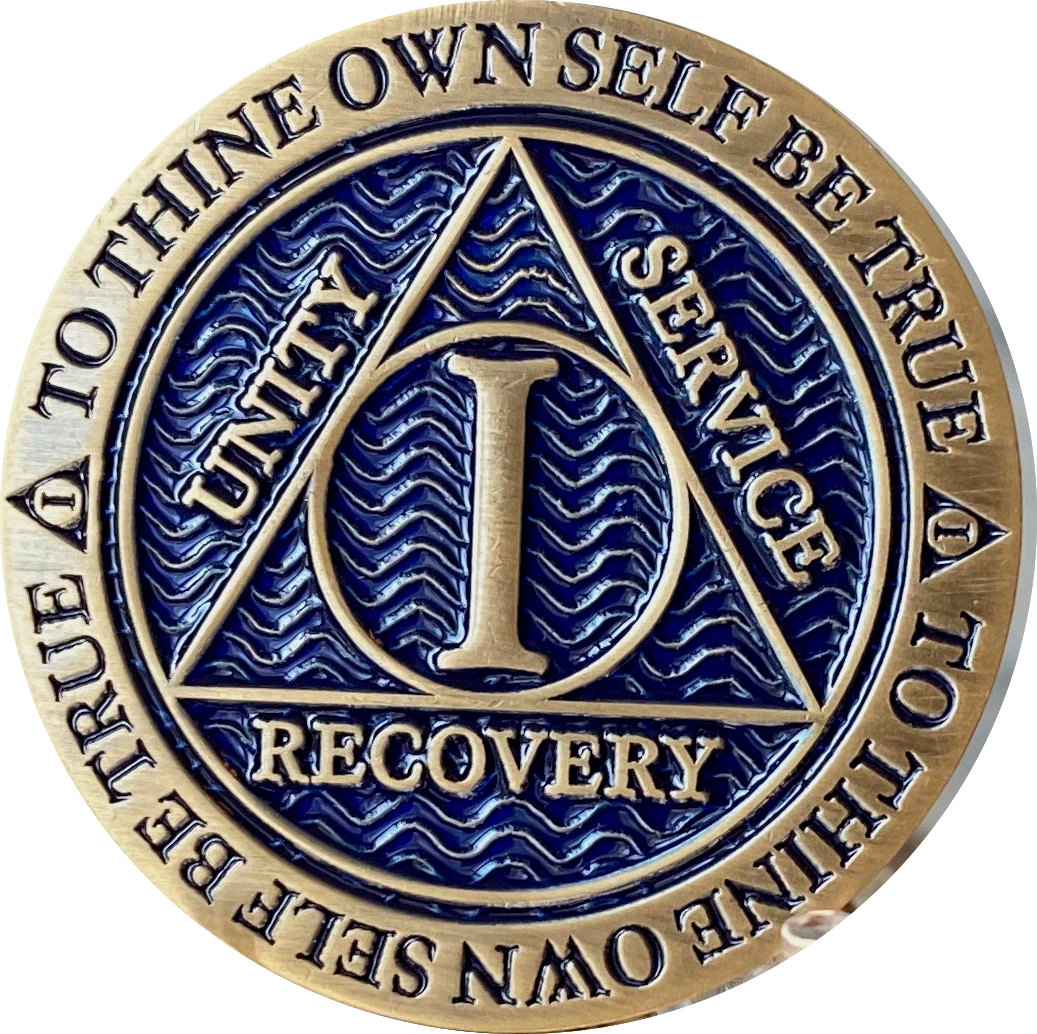 2 Year AA Chips Sobriety Coins Given By Members of Alcoholics Anonymou ...