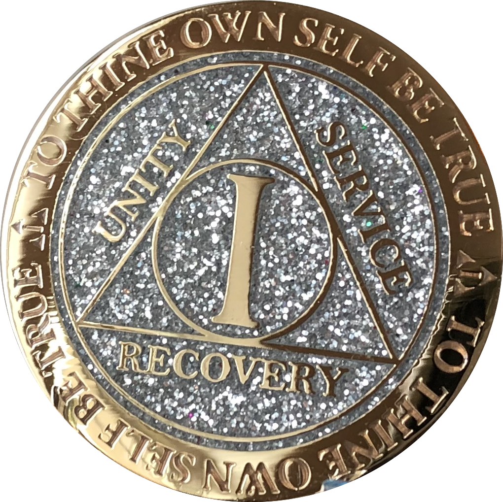 1 2 3 4 5 or 30 Year AA Medallion Reflex Glitter Silver Gold Plated So ...