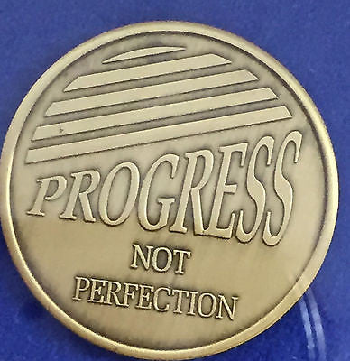Attitude Progress Not Perfection Bronze Medallion Chip AA – RecoveryChip