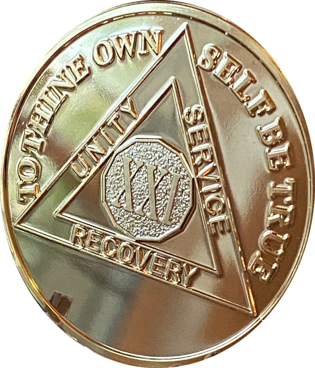 21 Year AA Medallion 1.5" Large Challenge Coin Premium 22k Gold Plated ...