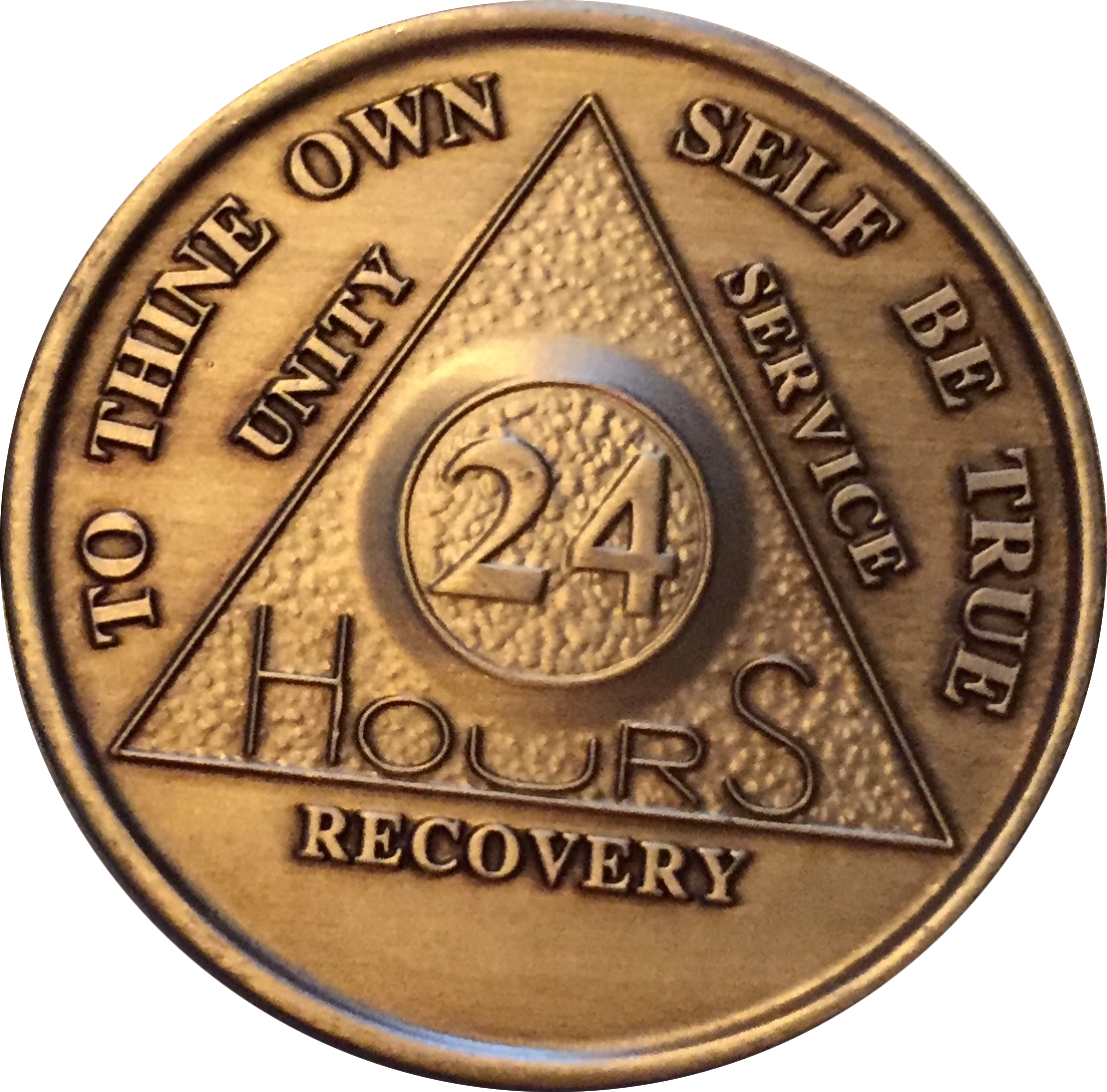 24 Hours AA Medallion Bronze Sobriety Chip Coin – RecoveryChip