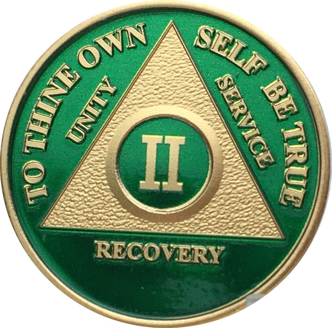 AA Medallion Green Gold Plated Year 1 - 65 Chip – RecoveryChip