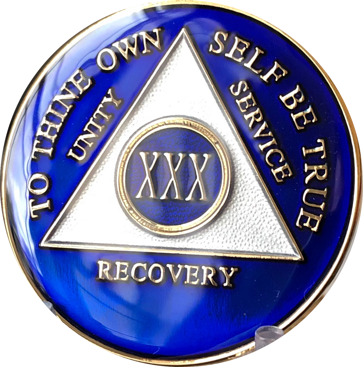 1 - 65 Year Blue Tri-Plate AA Medallion – RecoveryChip