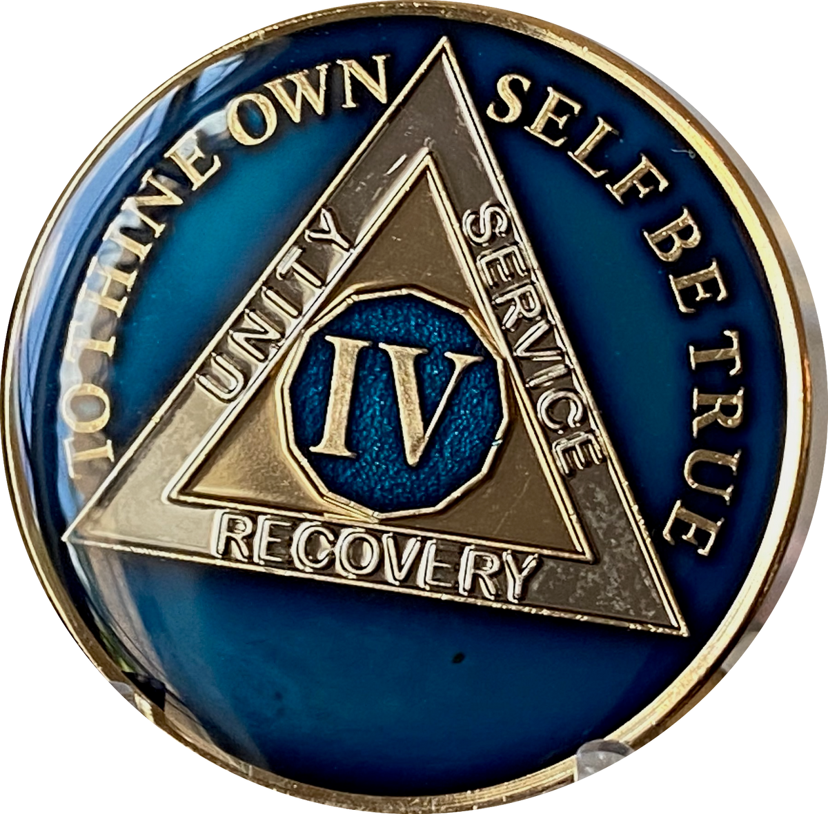 1 - 40 Year AA Medallion Midnight Blue Tri-Plate Sobriety Chip ...