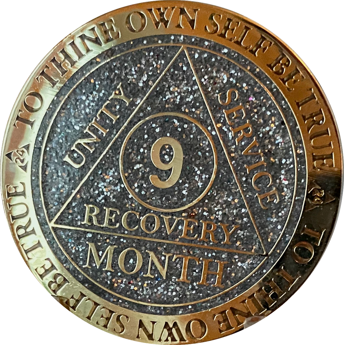 1 2 3 6 9 or 18 Month AA Medallion Reflex Silver Glitter Gold Plated S ...