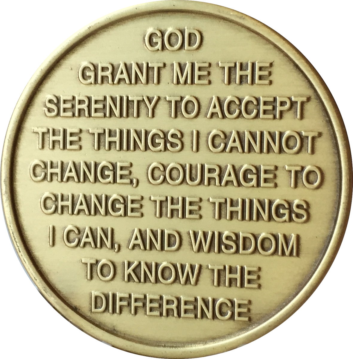 Praying Hands One Day At A Time Serenity Prayer Bronze Sobriety Medall ...