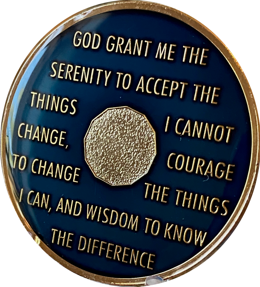 4 Year AA Medallion Metallic Midnight Blue Sobriety Chip – RecoveryChip