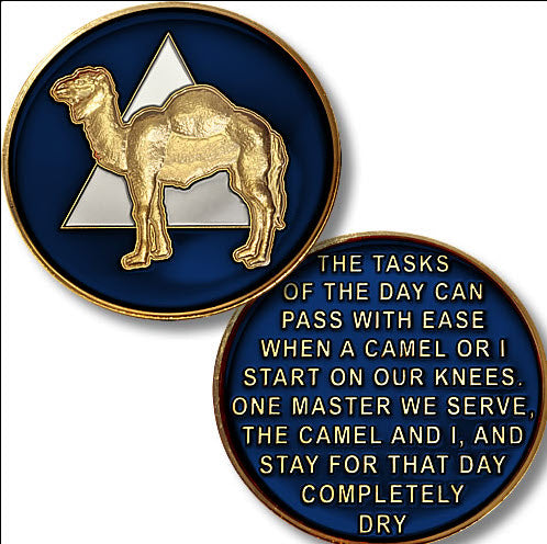 Camel Triangle AA Medallion Midnight Blue Tri-Plate Sobriety Chip ...