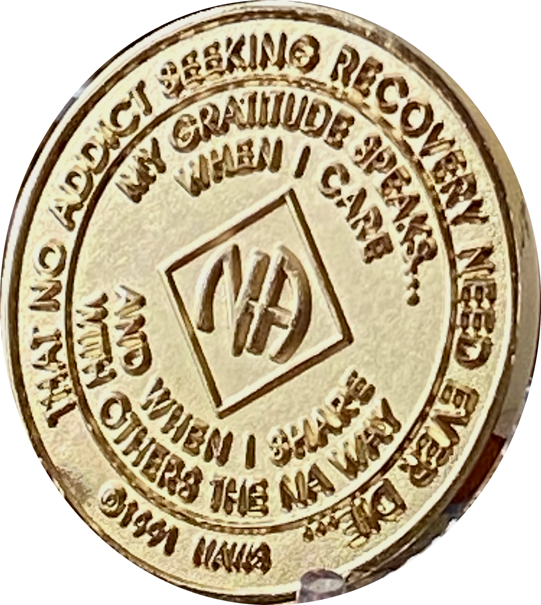 1 Year NA Medallion Highly Polished Clean Time Official Narcotics Anon ...