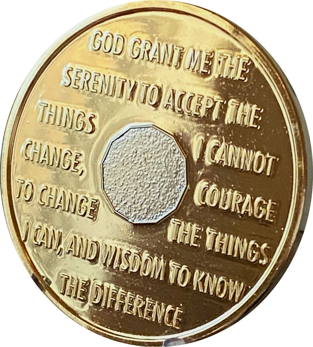5 Year AA Medallion 1.5" Large Challenge Coin Premium 22k Gold Plated ...