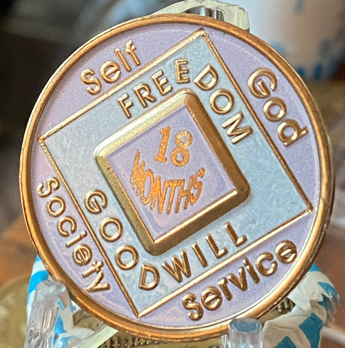 Pink Color AA Medallions Gold or Silver Plated Sobriety Chips ...